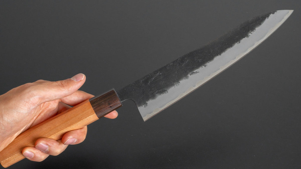 Hitohira Futana SB Kuro Nashiji Gyuto 210mm Cherry Wood act – Tetogi