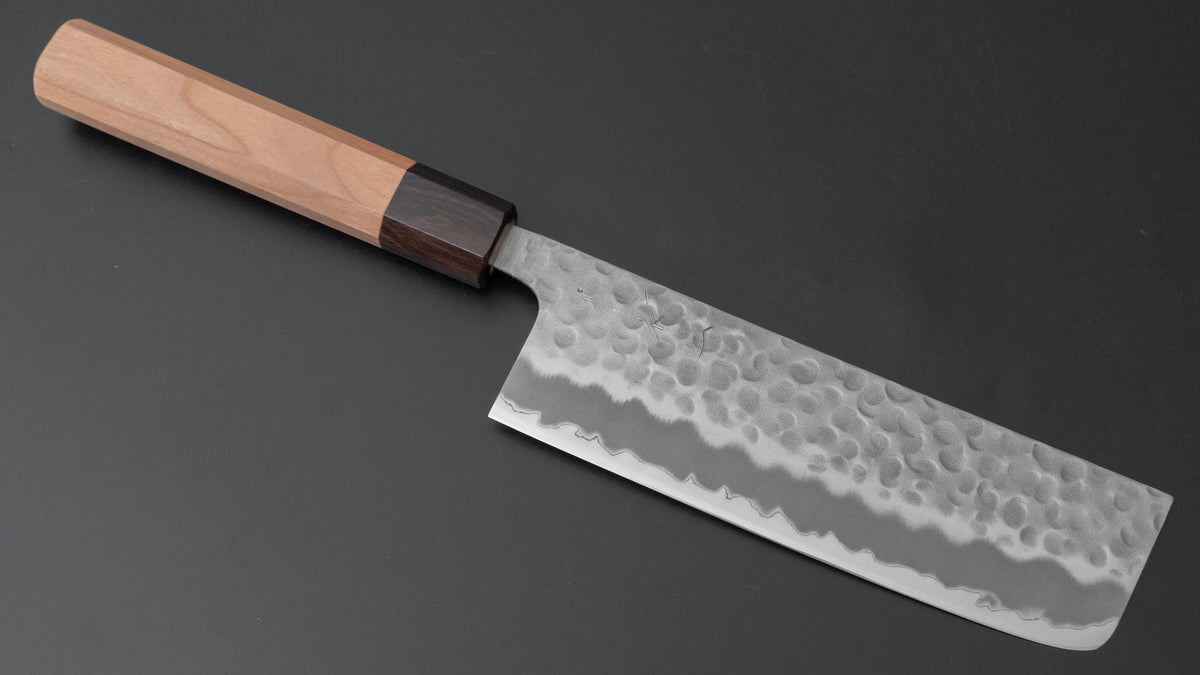 Hitohira Futana White #2 Migaki Tsuchime Nakiri 170mm cherry wood act – Tetogi
