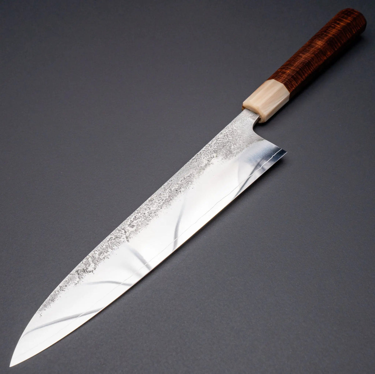 Hitohira Nihei SLD Nashiji Migaki Gyuto 240mm Ringed Gidgee Handle- Tetogi