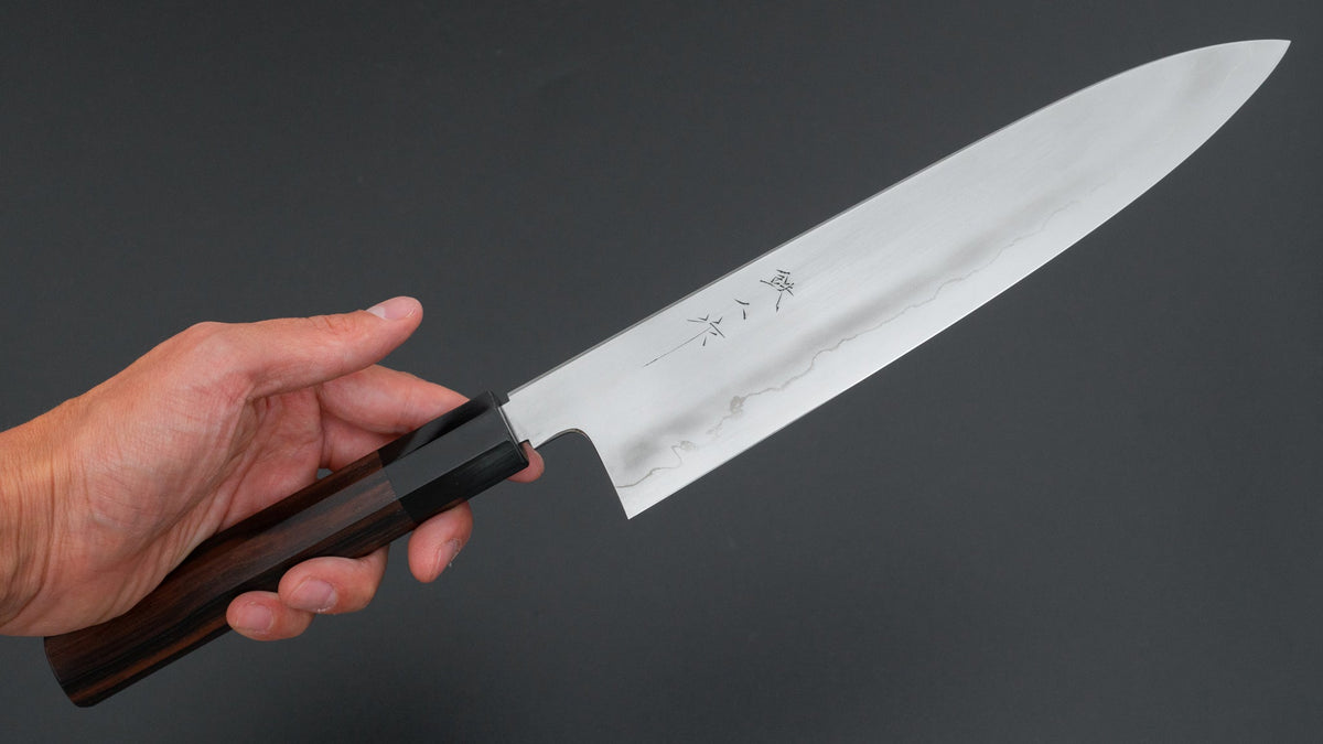 Tetsujin Silver #3 Ukiba Gyuto 240mm Taihei Makassar Ebony Handle ...